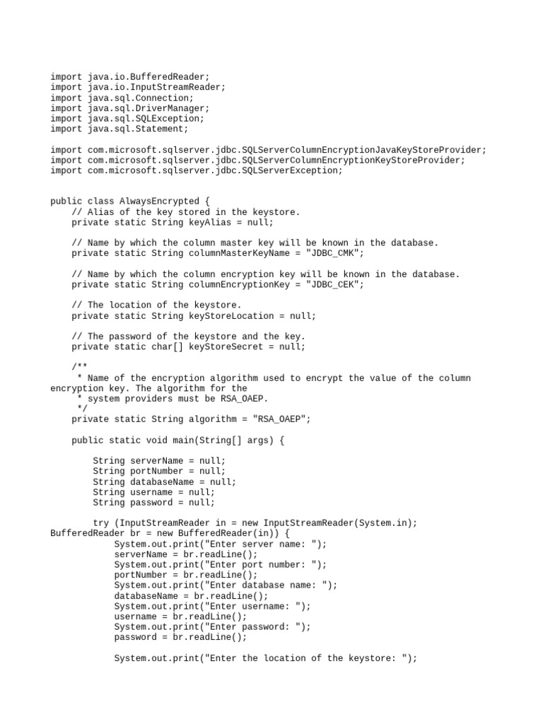 AlwaysEncrypted | PDF | String (Computer Science) | Computer Science