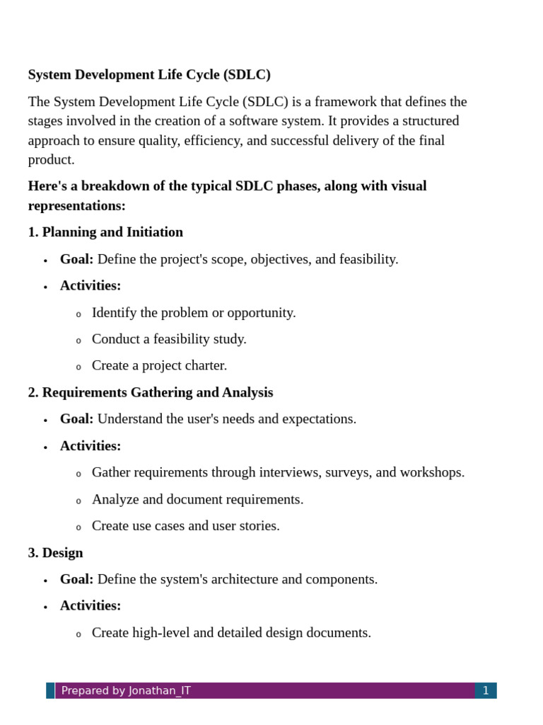 System Development Life Cycle (SDLC) | PDF | Software Development ...