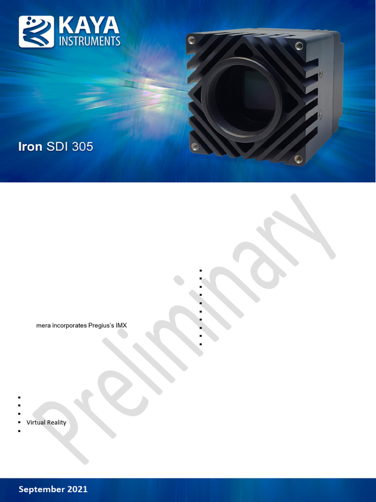 Iron SDI 305 Camera Overview | PDF | Camera | Frame Rate