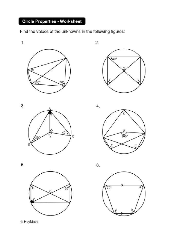 Class 9 Maths Circles Worksheet | PDF