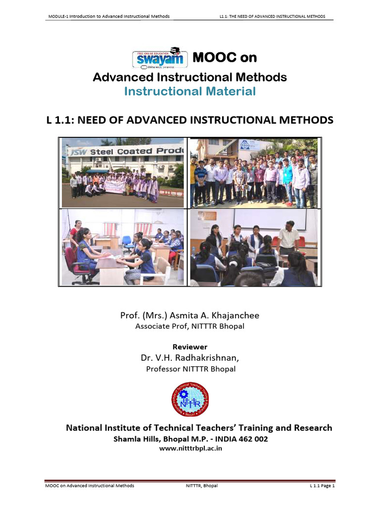Advanced Instructional Methods Overview | PDF | Learning | Educational ...