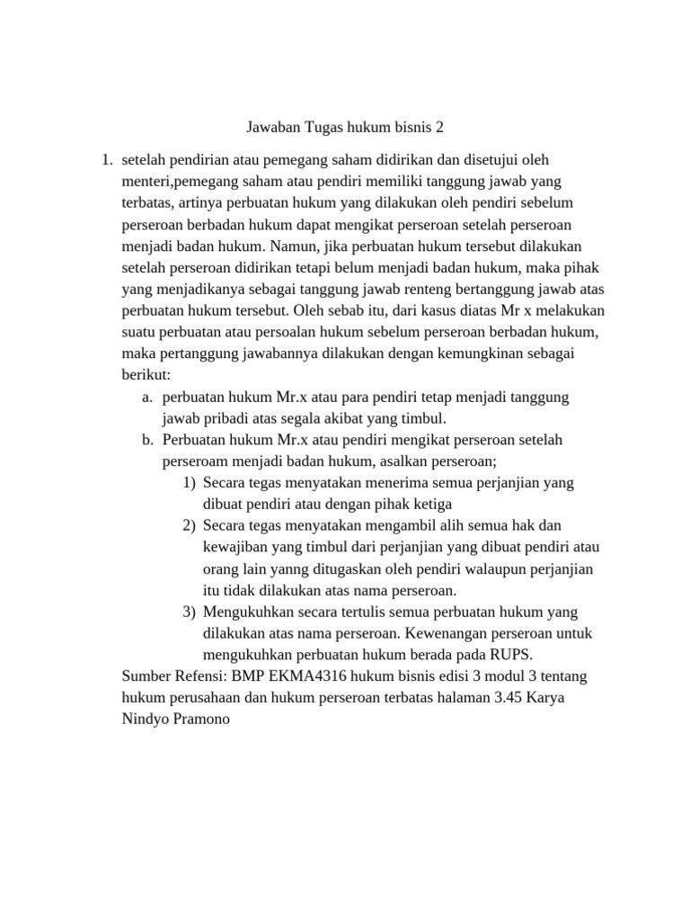 Tugas 2 Hukum Bisnis | PDF