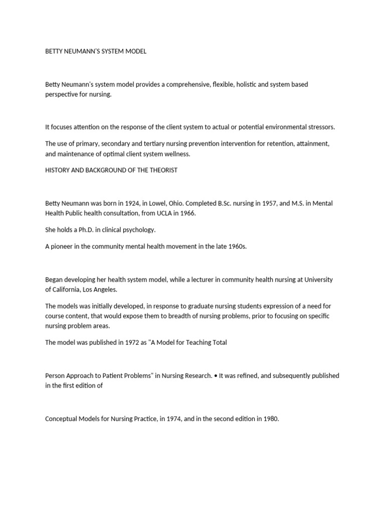 BETTY NEUMANN'S-WPS Office | PDF | Nursing | System