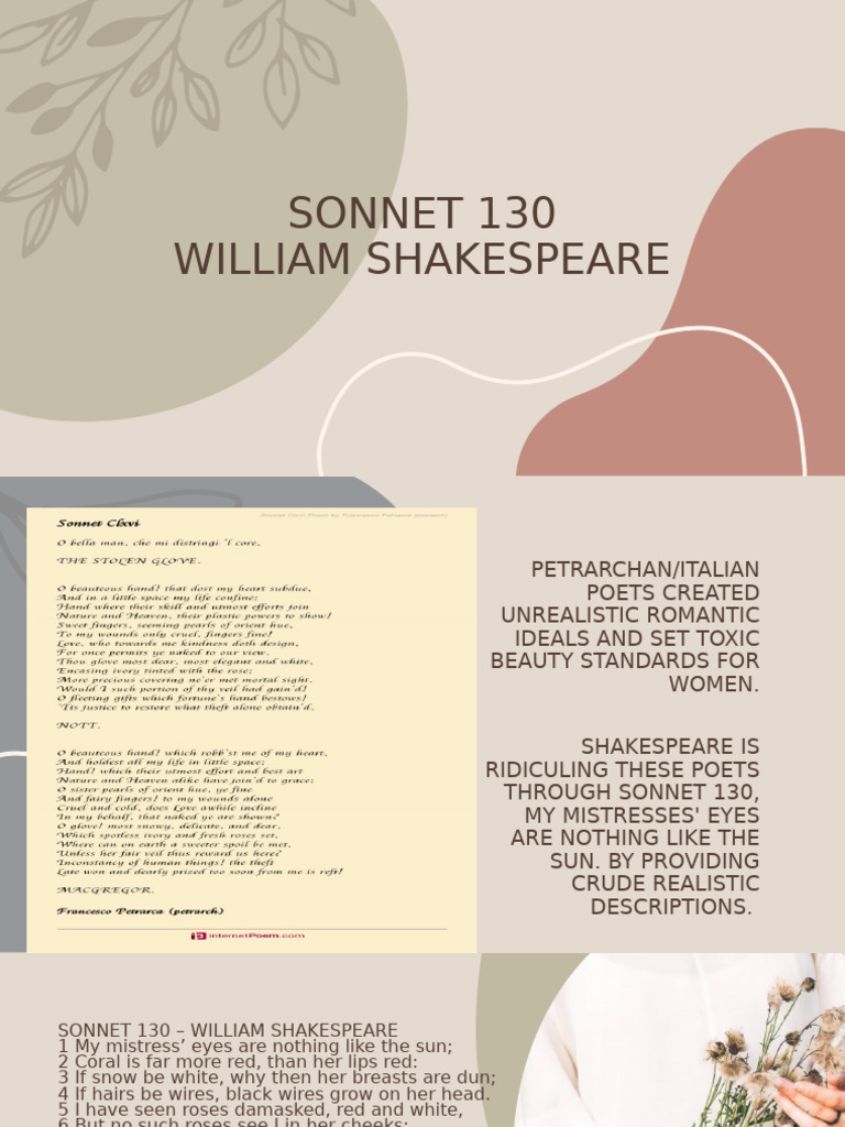 Shakespeare's Realistic Love in Sonnet 130 | PDF | British Poetry | Sonnets