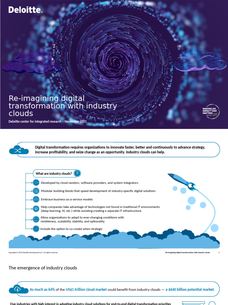Re-imagining digital transformation with Industry clouds | PDF | Cloud Computing | Strategic ...