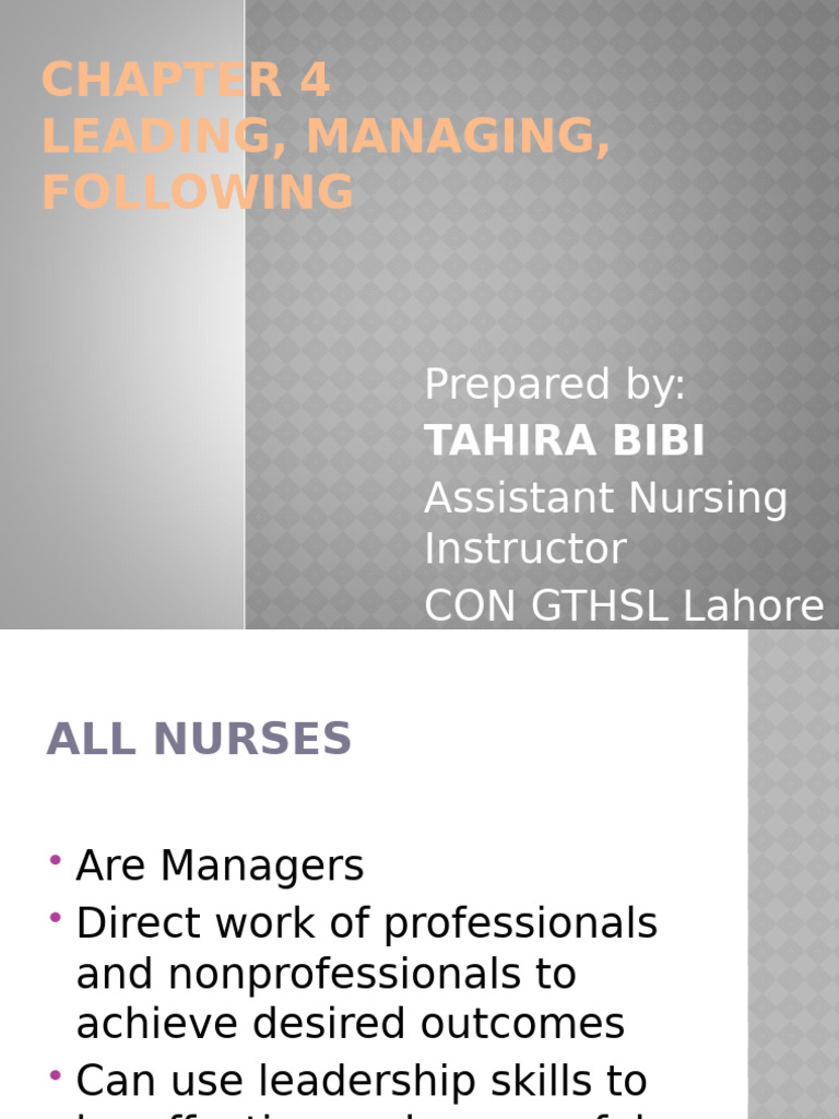 CHAPTER 4 Leading Managing and Following | PDF | Leadership | Applied ... CHAPTER 4 Leading Managing and Following | PDF | Leadership | Applied ...