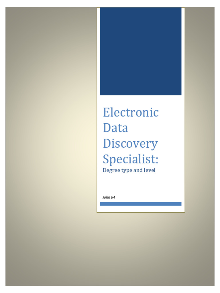 Electronic Data Discovery Specialist Curriculum | PDF | Information Science