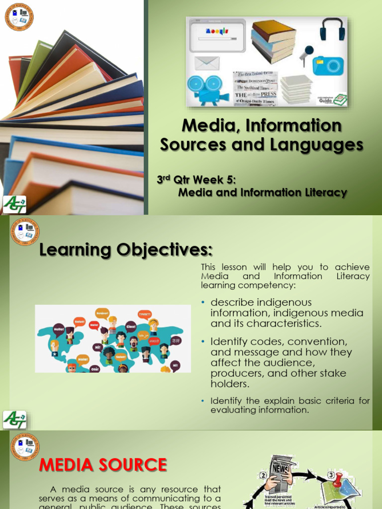 MIL Week 5 Media Information Sources and Languages | PDF | Information | Communication