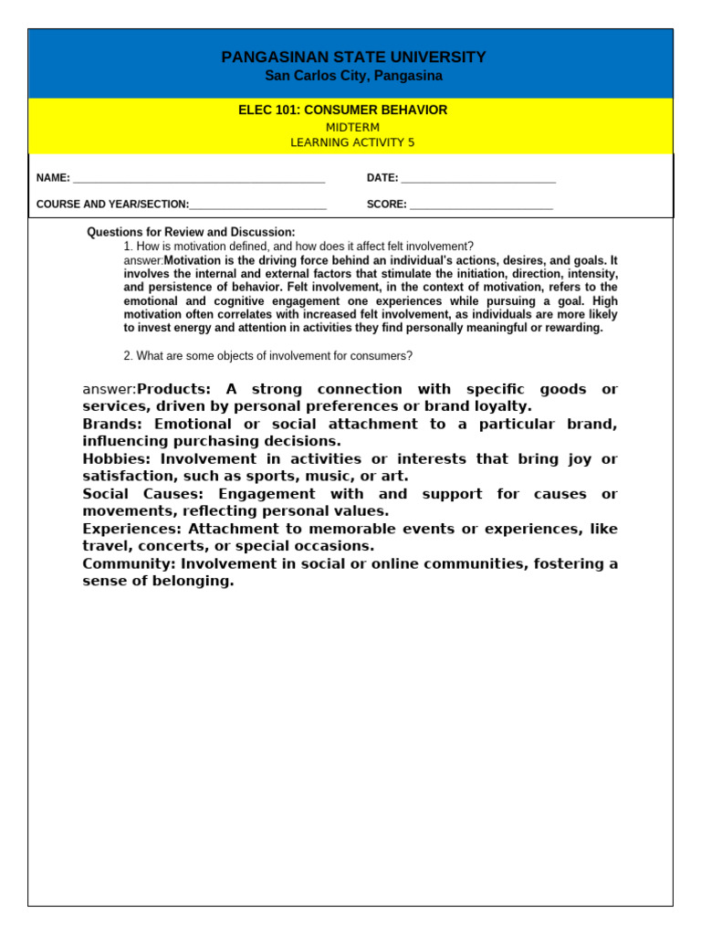 Elec 101 La 5 | PDF | Career & Growth