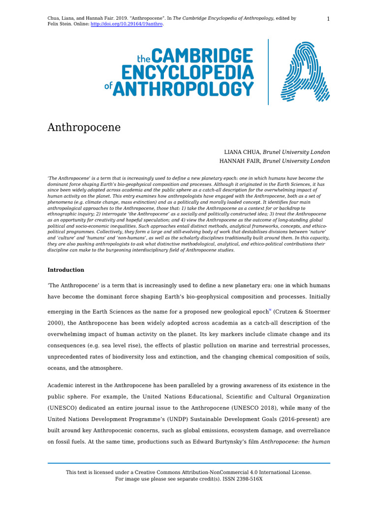 Anthropocene | PDF | Anthropocene | Anthropology