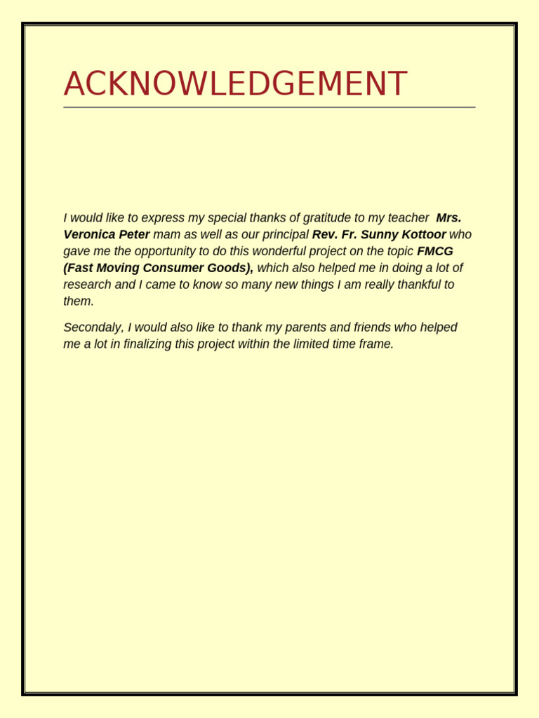 Acknowledgement | PDF