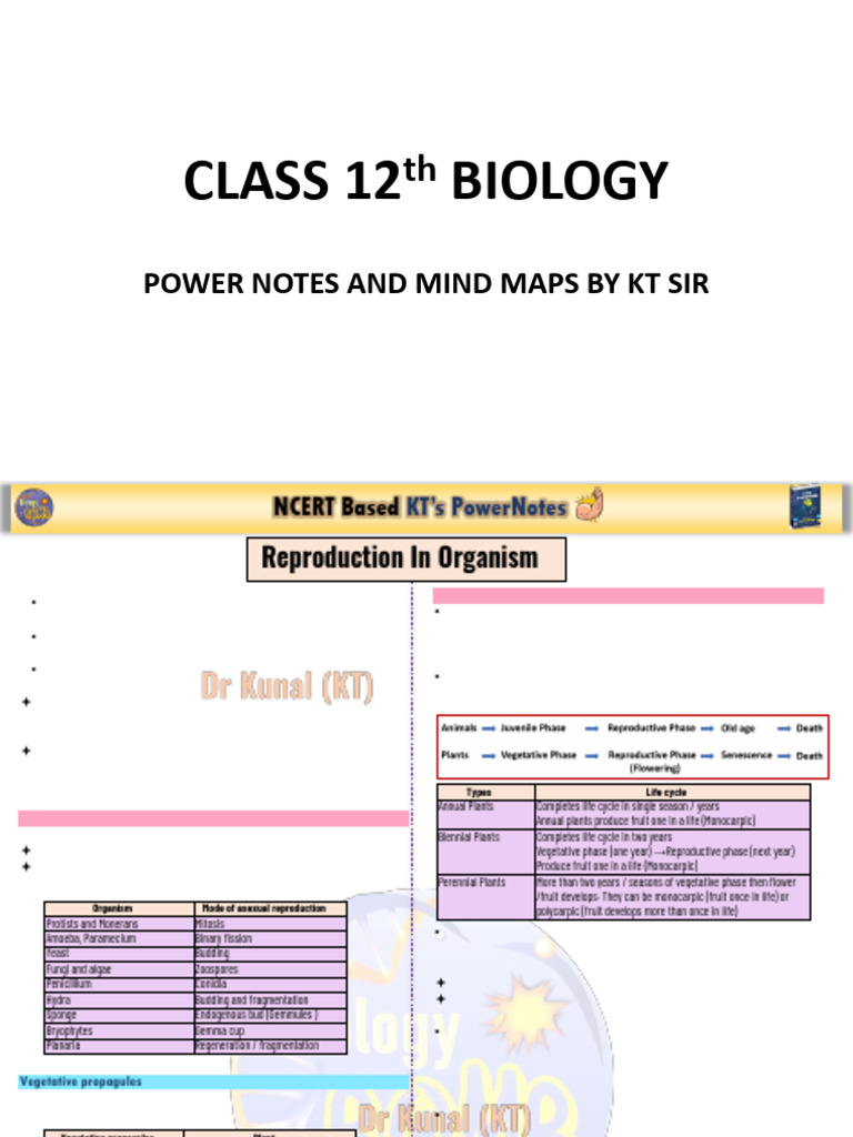 1) Class 12 Bio - MIND MAPS and Power Notes - KT Sir | PDF ...