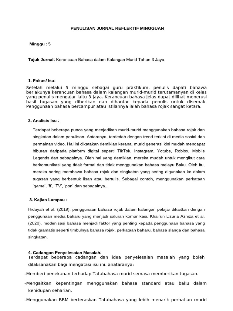 Jurnal M5 | PDF | Karier & Perkembangan | Seni & Disiplin Bahasa