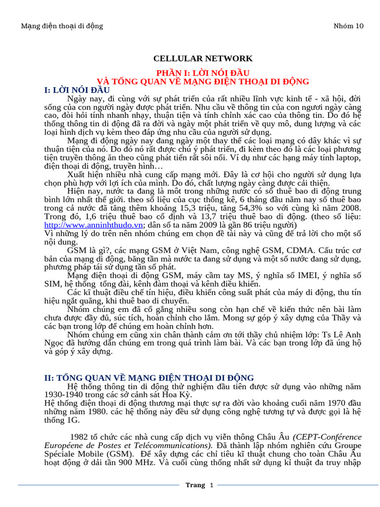(123doc) - Tong-Quan-Ve-Mang-Dien-Thoai-Di-Dong | PDF