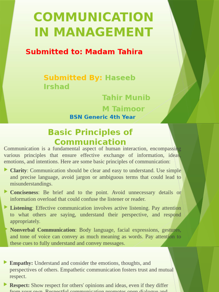 Communication in Management | PDF | Communication | Interpersonal ...