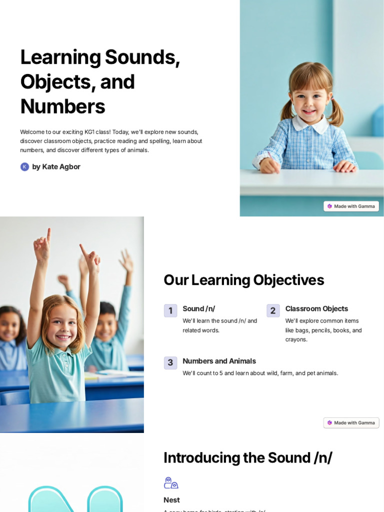 Learning Sounds Objects and Numbers | PDF | Pet