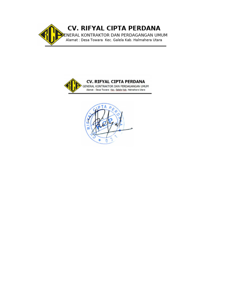 KOP PERUSAHAAN CV. RCP | PDF