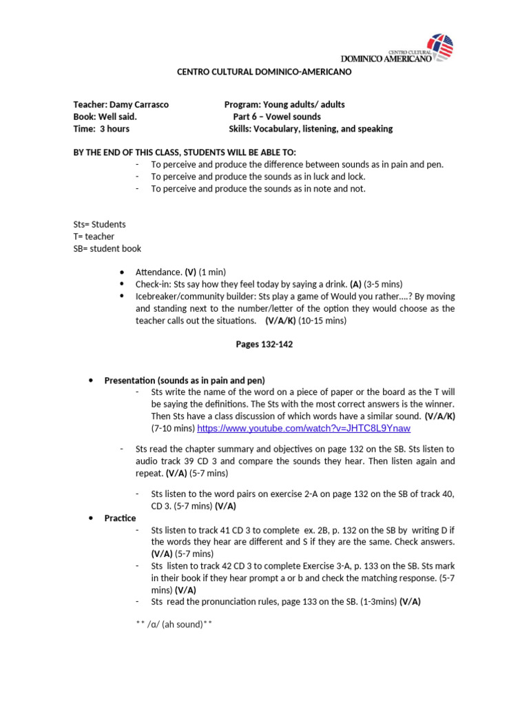 Part 6 Vowel Sounds Part 2 And Consonant Sounds Part 1 Pdf Human