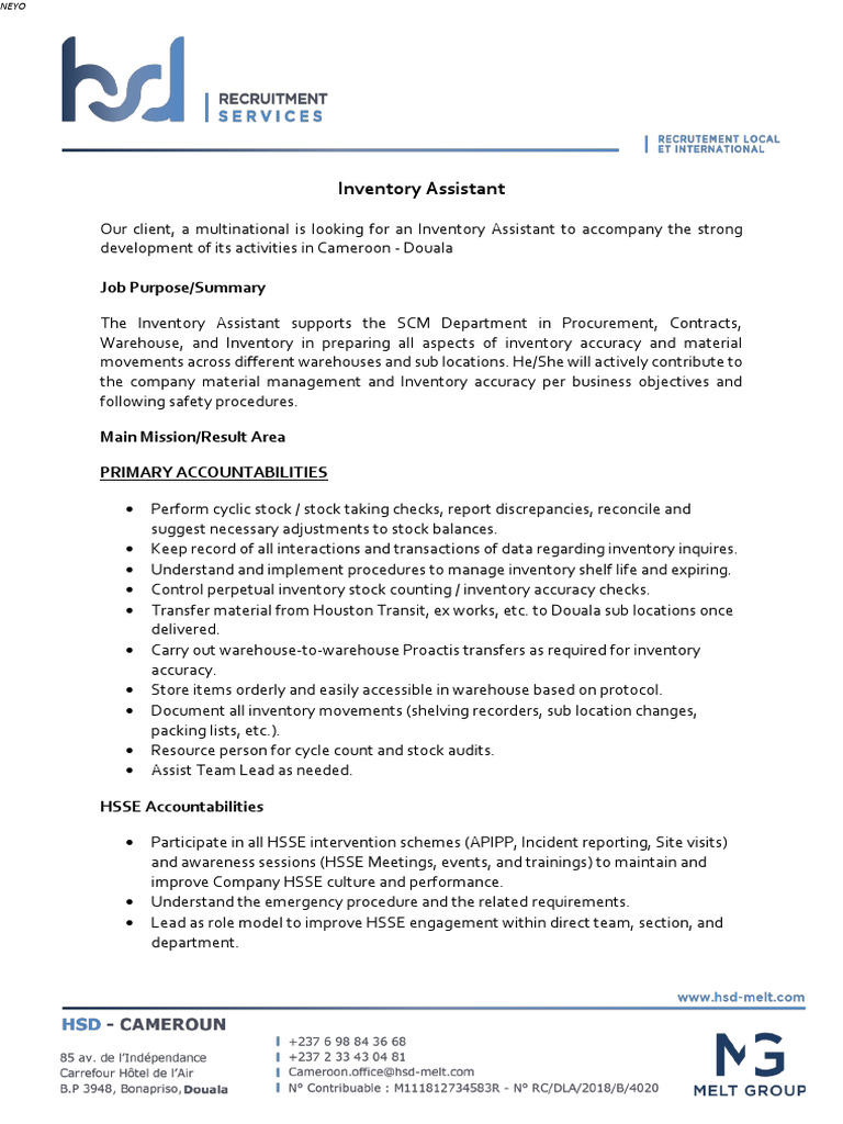 Inventory assistant | PDF | Inventory | Business