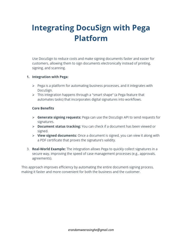 DocuSign Integration With PEGA Platform | PDF | Computing | Software