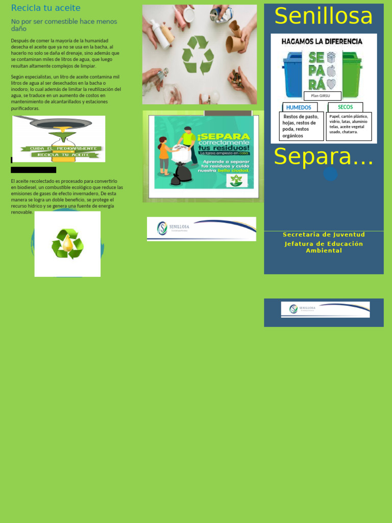 Folleto SEPARACION 2024 | PDF | Residuos | Reciclaje