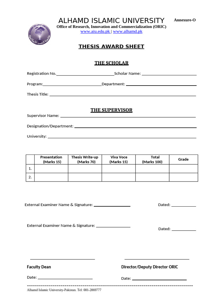 Annex-O Award Sheet New | PDF | Career & Growth | Technology & Engineering