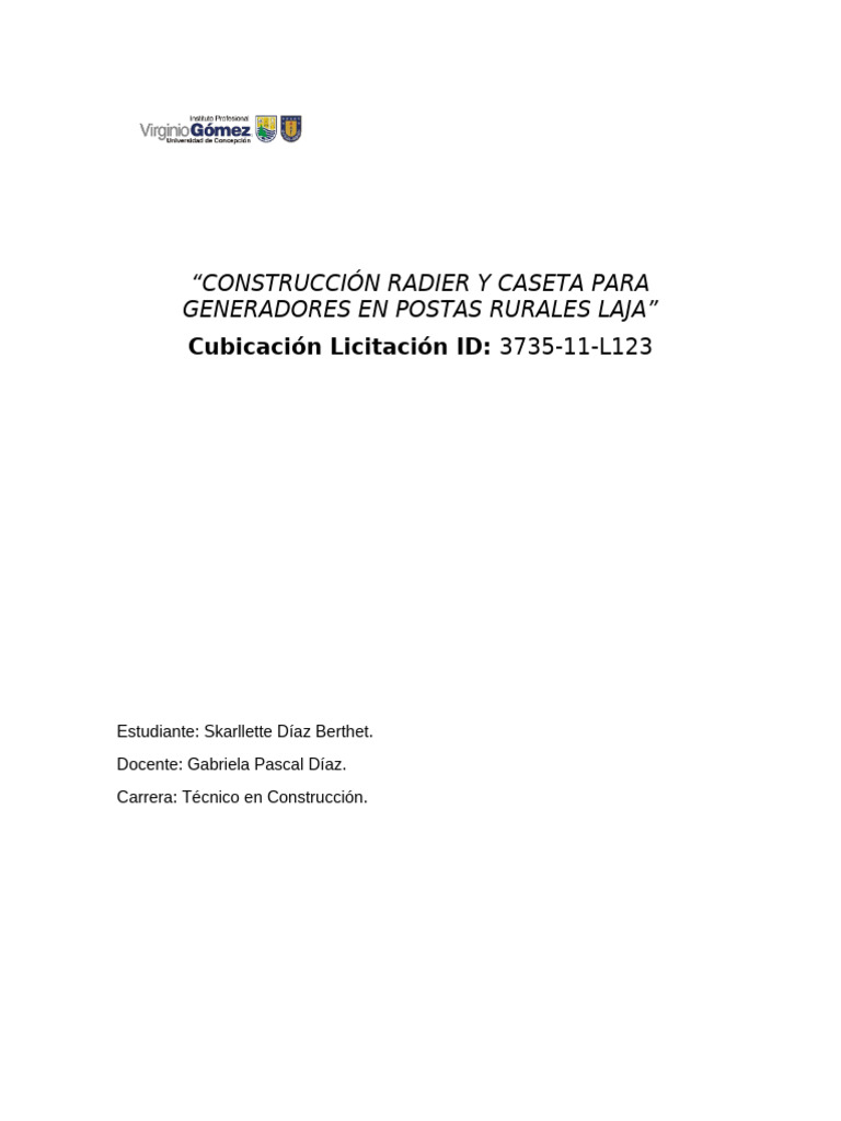 Construcción de Radier y Casetas Rurales | PDF | Ciencia y matemáticas