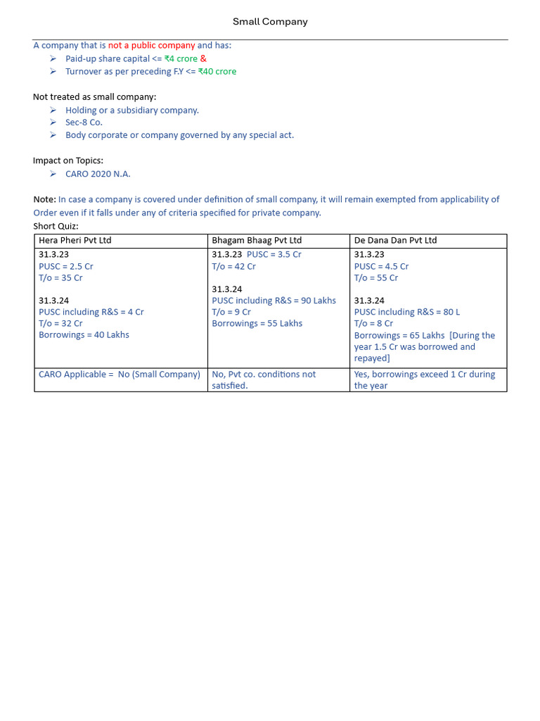 4 - Small Company Notes | PDF