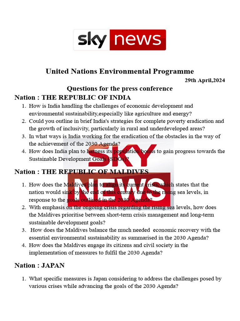 Sky News - Aadya Baid - UNEPQ | PDF | Sustainable Development | Sustainability