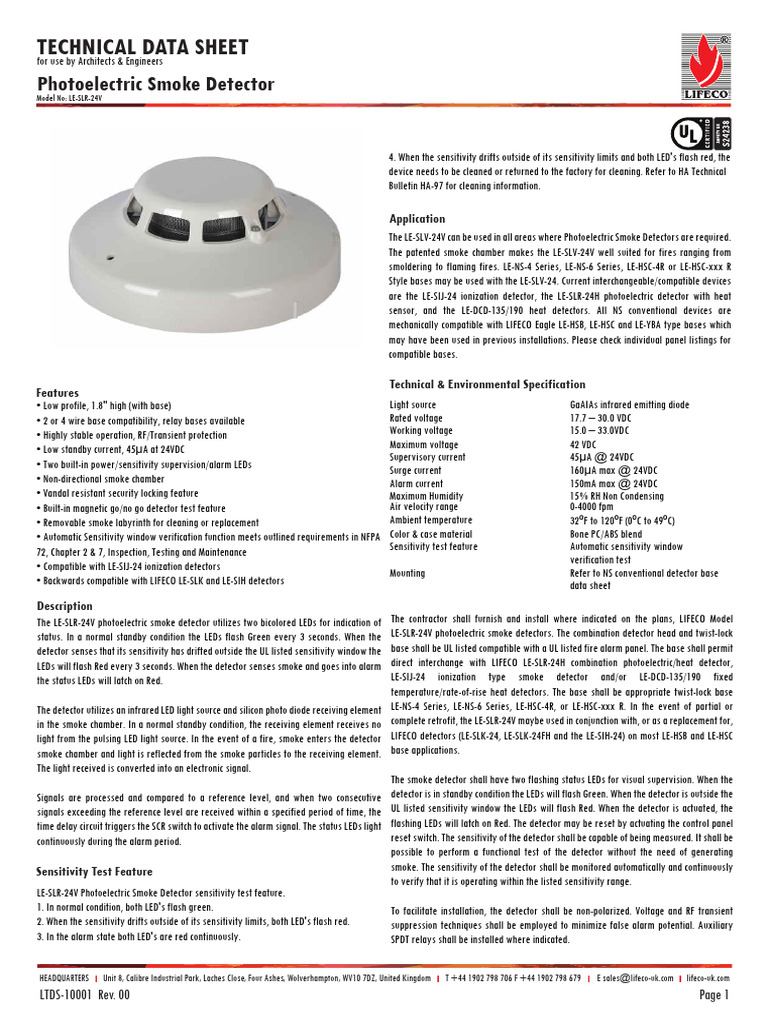 Photoelectric Smoke Detector1 | PDF | Light Emitting Diode | Electronics