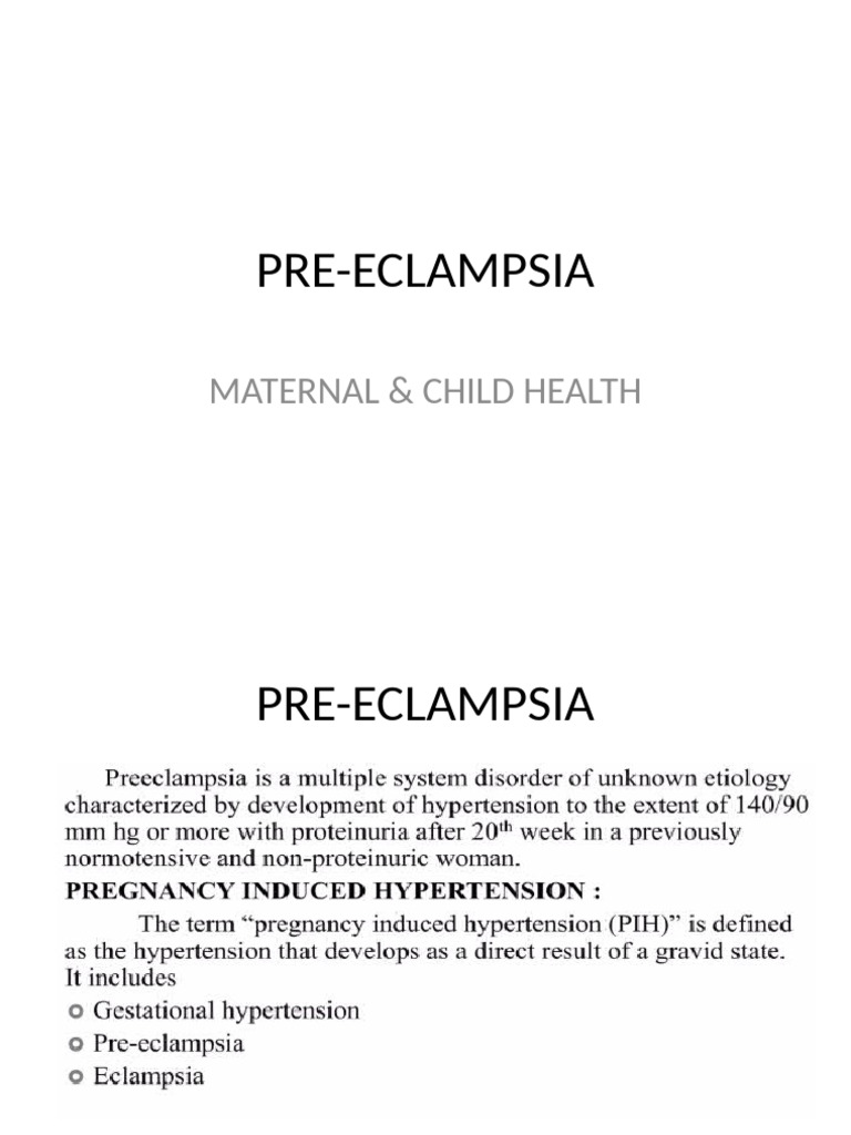 Pre Eclampsia | PDF