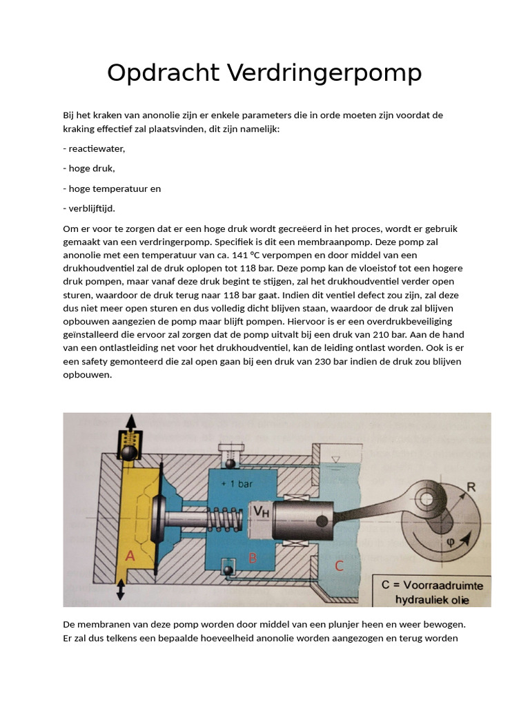 Werkpleklerenopdracht Mechanica 1 Verdringerpomp | PDF