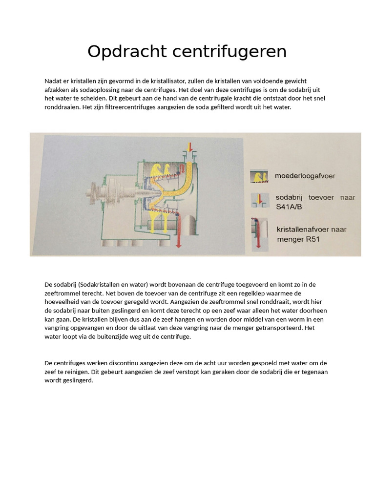 Werkpleklerenopdracht Scheidingstechnieken 5 Centrifugeren | PDF