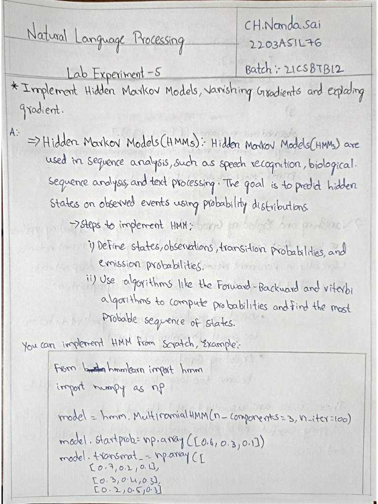 LAB EXPERIMENT 5-2203A51L76 (Batch-12 (21CSBTB12) ) | PDF