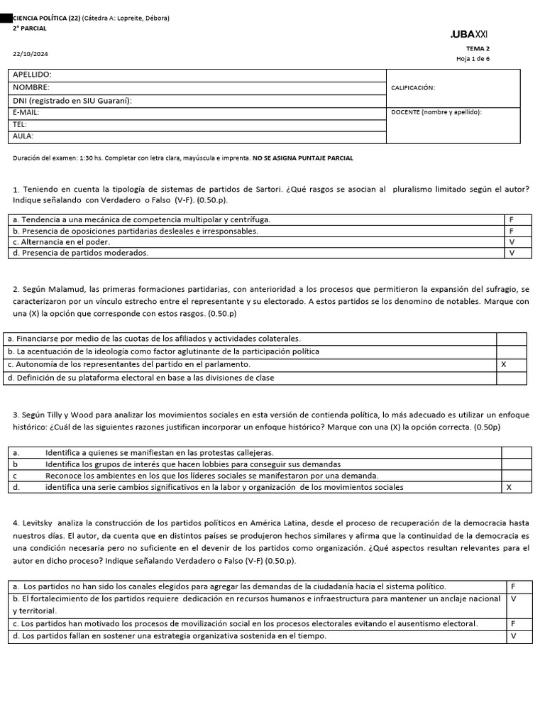 2C2024 TEMA2 2P CP Con Claves | PDF | Democracia | Ideologías políticas