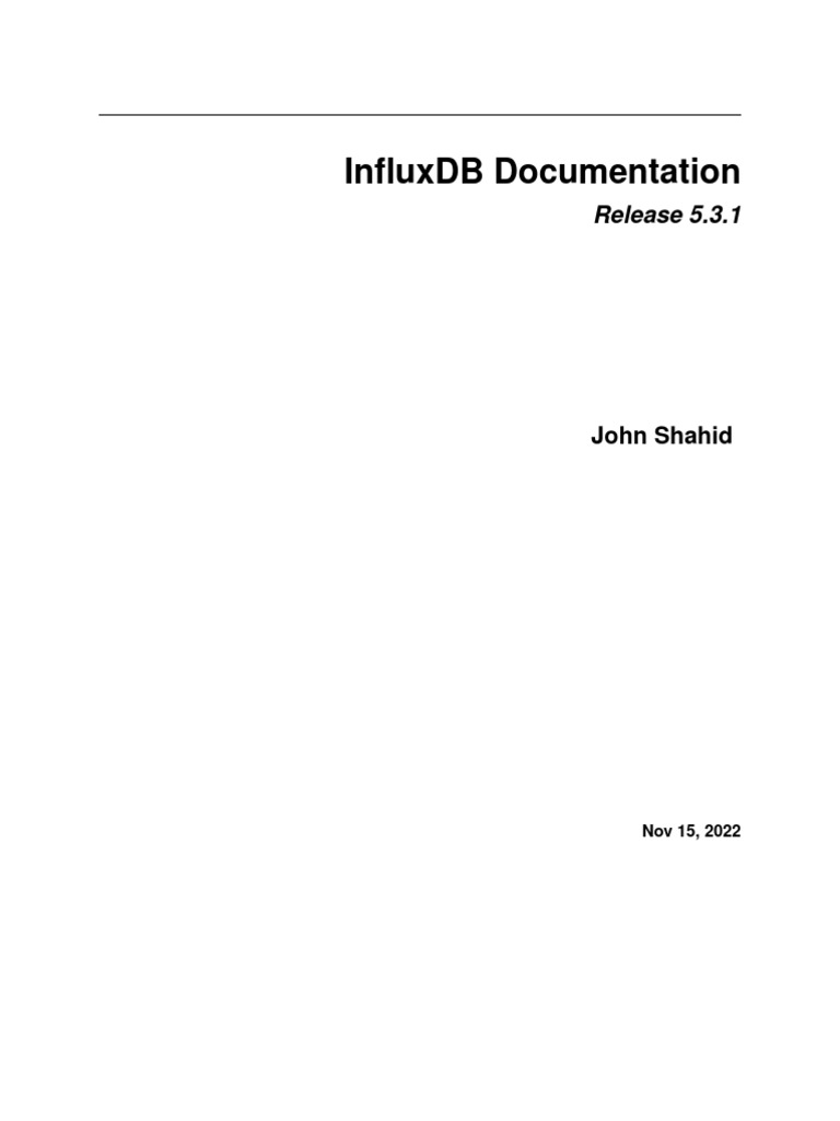 Influxdb Documentation Pdf Transport Layer Security Parameter Computer Programming