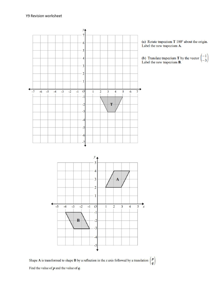 Y9 Revision Worksheet April 2022 | PDF