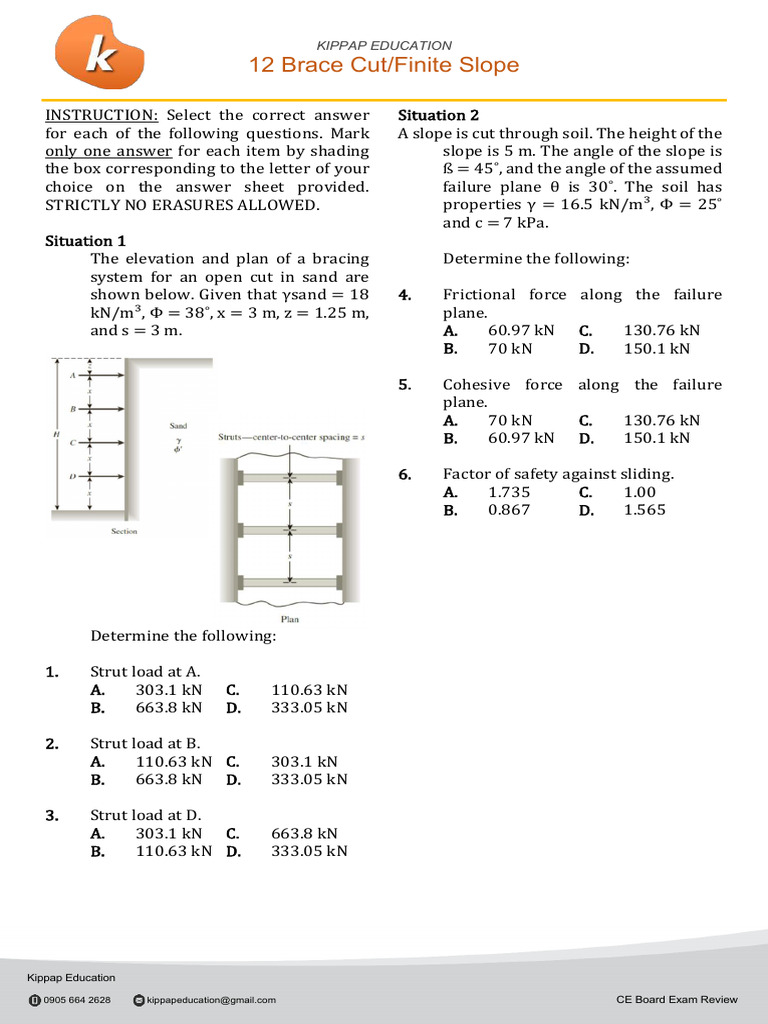 12 Brace Cut_Finite Slope - HGE | PDF | Earth Sciences | Civil Engineering