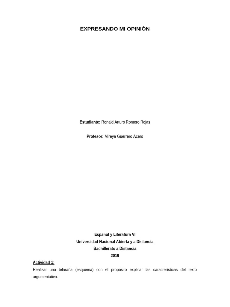 Expresando Mi Opinión | PDF | Youtube | Ensayos