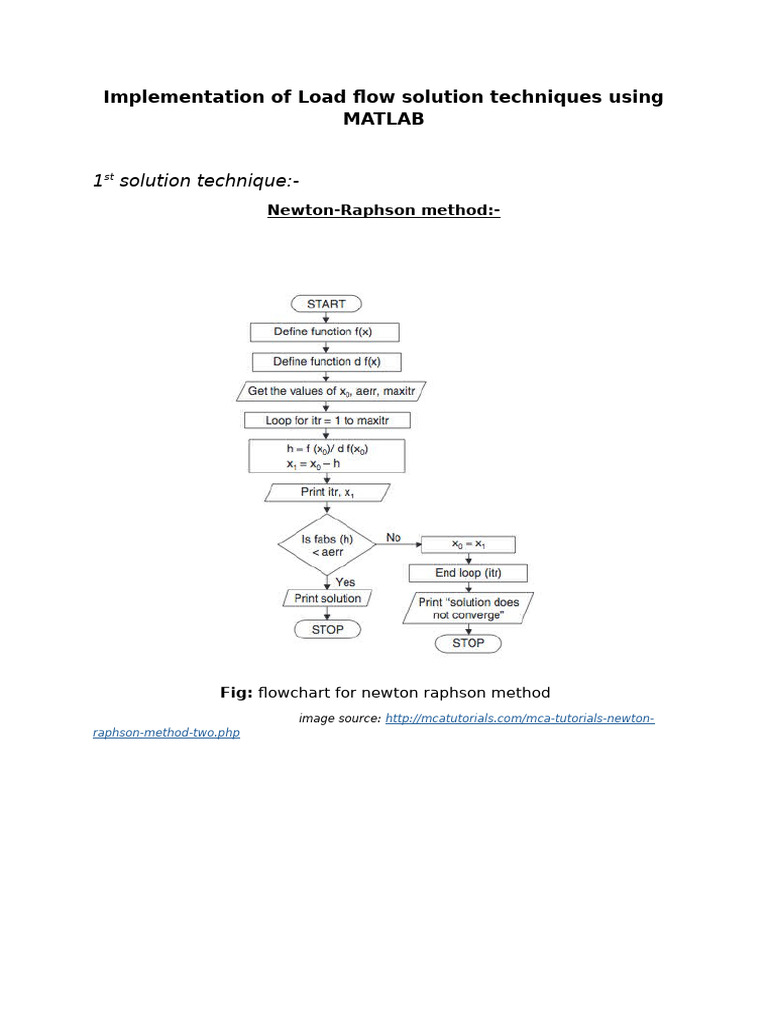 1 Solution Technique:-: Implementation of Load Flow Solution Techniques Using Matlab | PDF ...