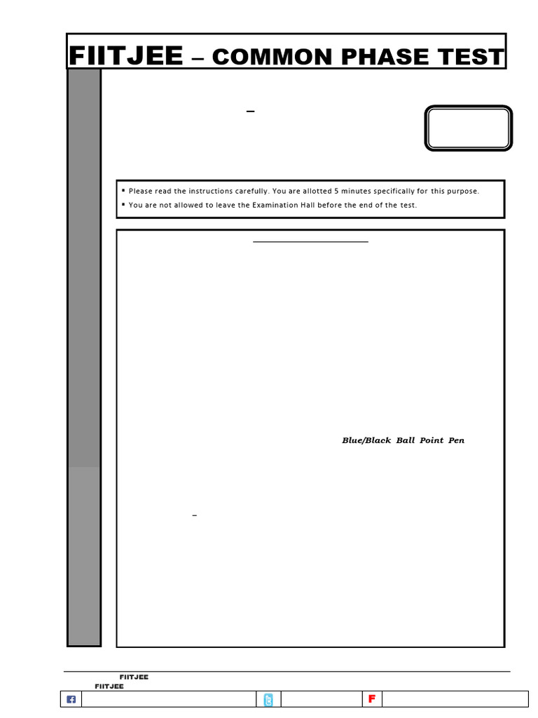 @fiitjee - Papers Phase Test 4 - Jee Main | PDF | Electrical ...