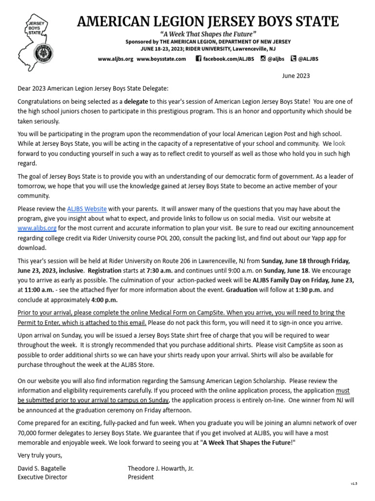 ALJBS 2023 - Delegate Acceptance Letter | PDF | The United States