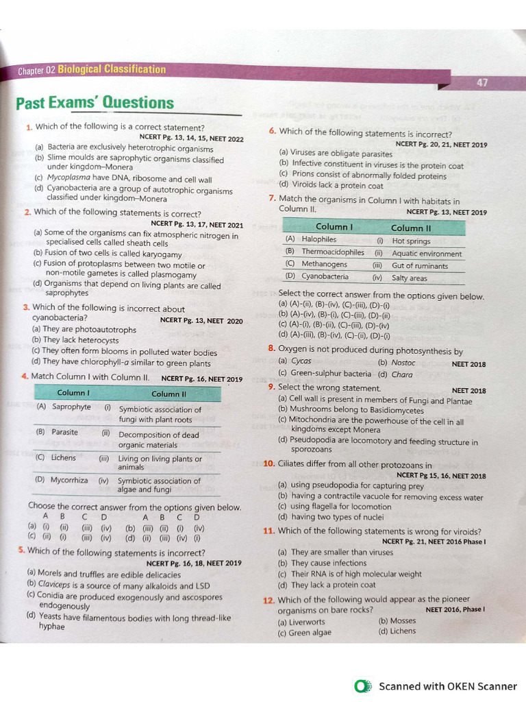 Biological Classification Objectives | PDF