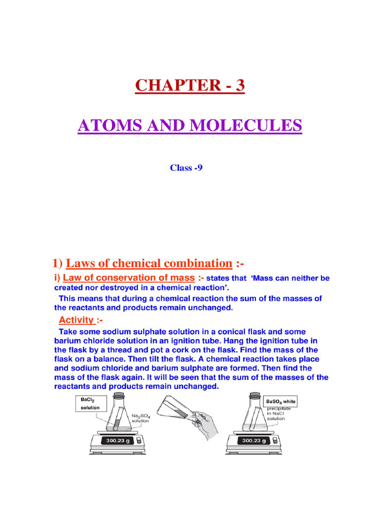 Atoms and Molecules | PDF
