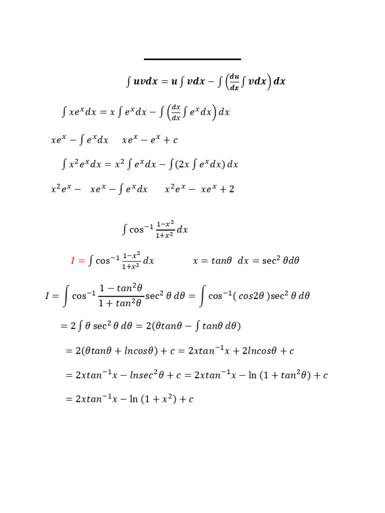 Integration by Parts | PDF
