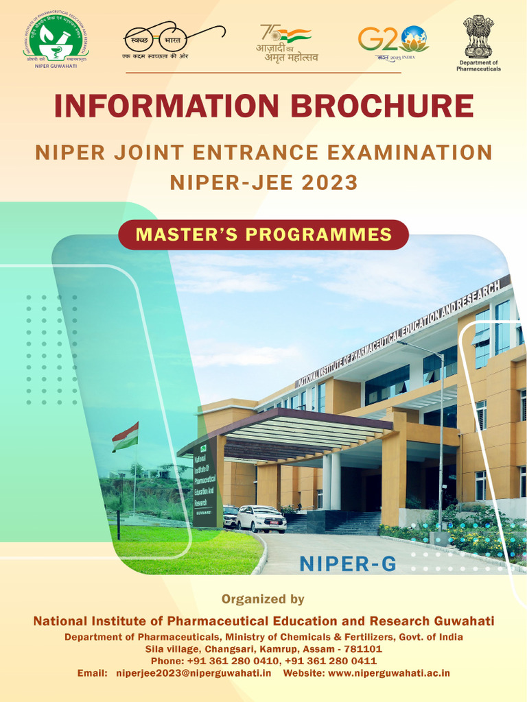NIPER JEE 2023 Information Brochure - 240802 - 192113 | PDF ...