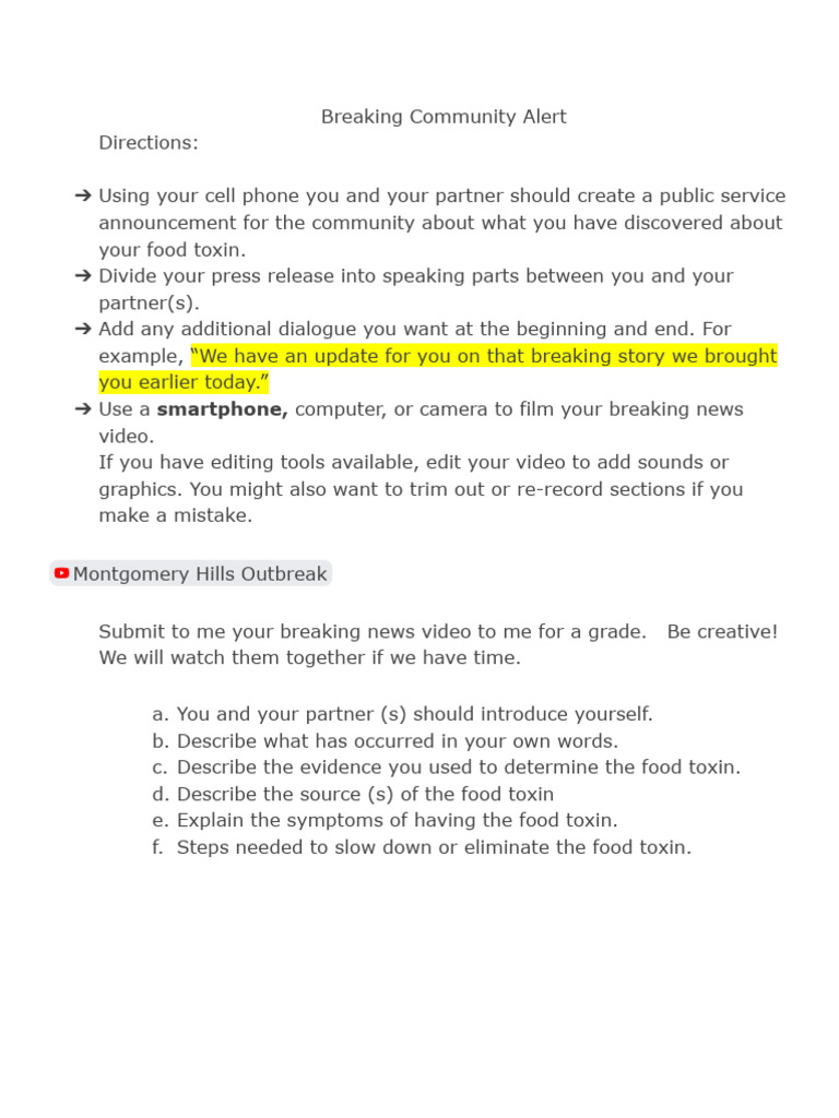 Breaking Community Alert | PDF