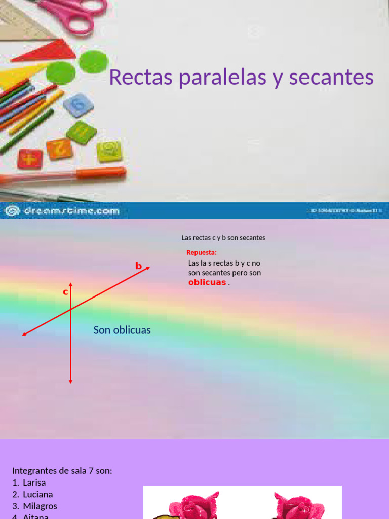 Rectas paralelas y secantes explicadas | PDF