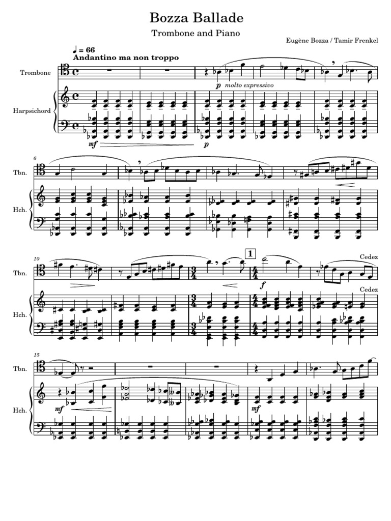 Bozza Ballade - Eugène Bozza | PDF | Musical Forms | Elements Of Music