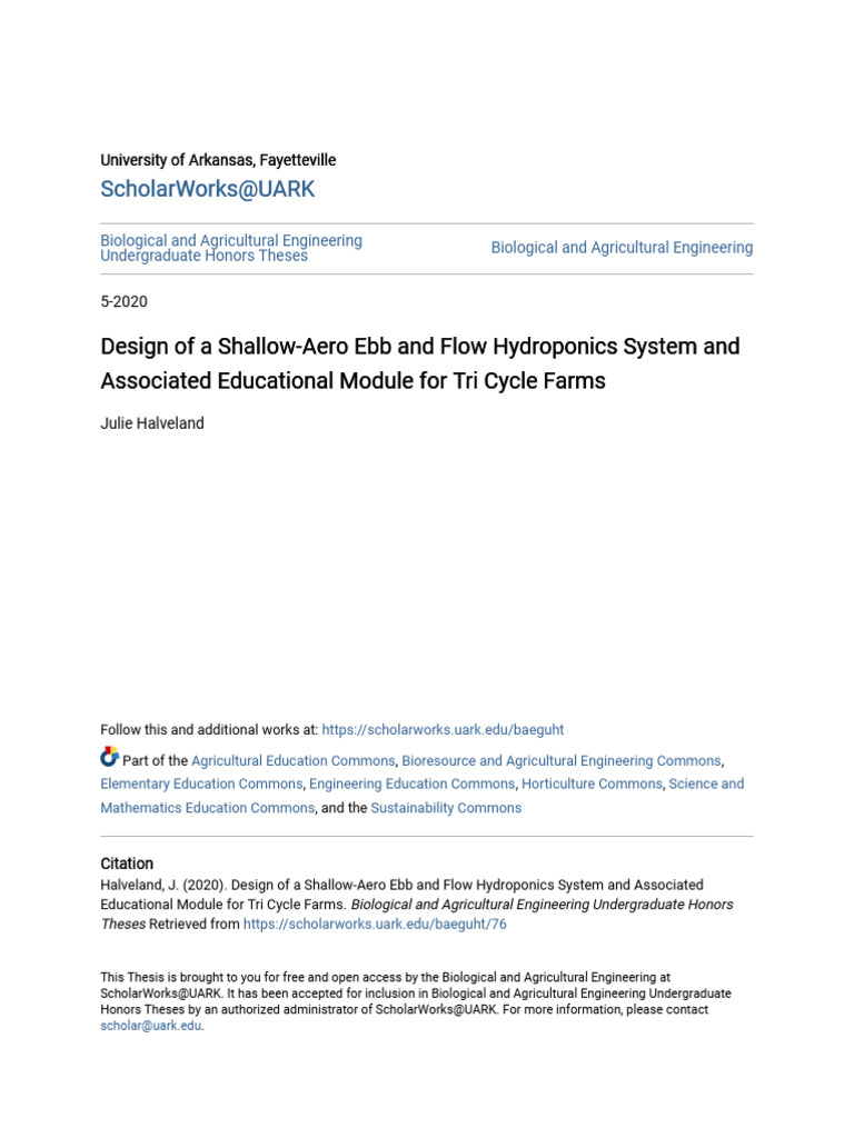 Ebb and Flow Hydroponics System Design | PDF | Hydroponics | Water